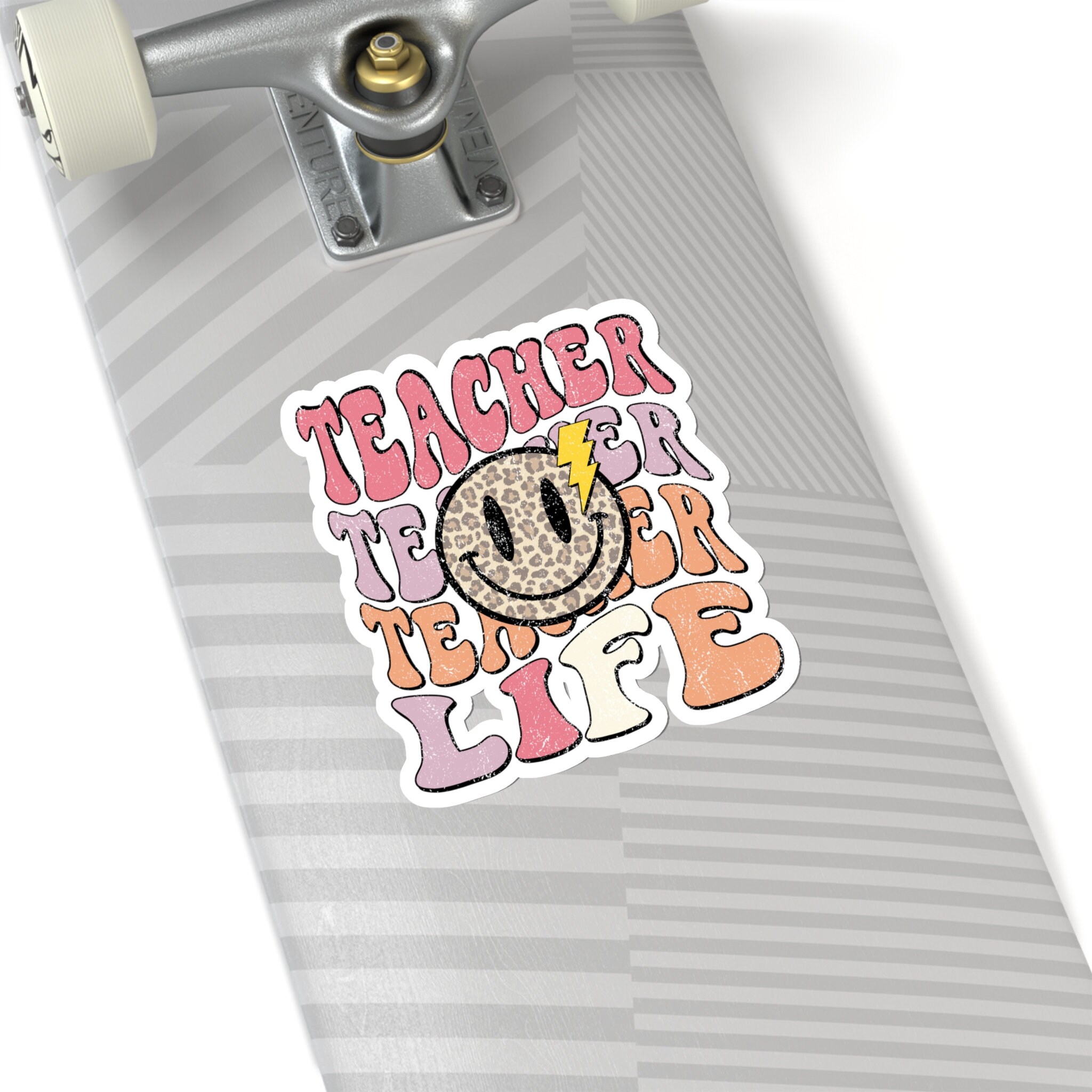 Retro Teacher Life Sticker, Vinyl Decal, Teacher Gift, Education ...
