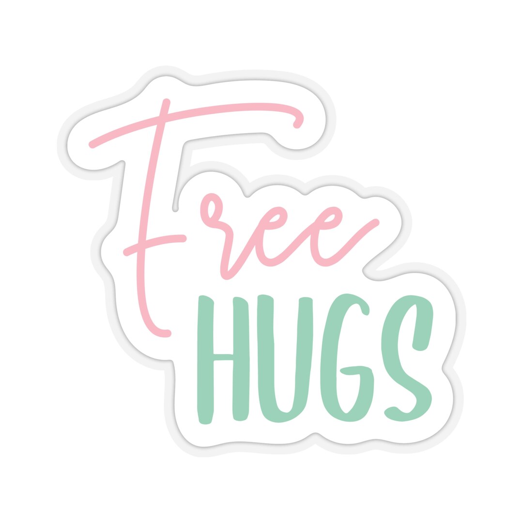Free Hugs Sticker, Best Friend Gift, Cute Stickers, MacBook Decal ...