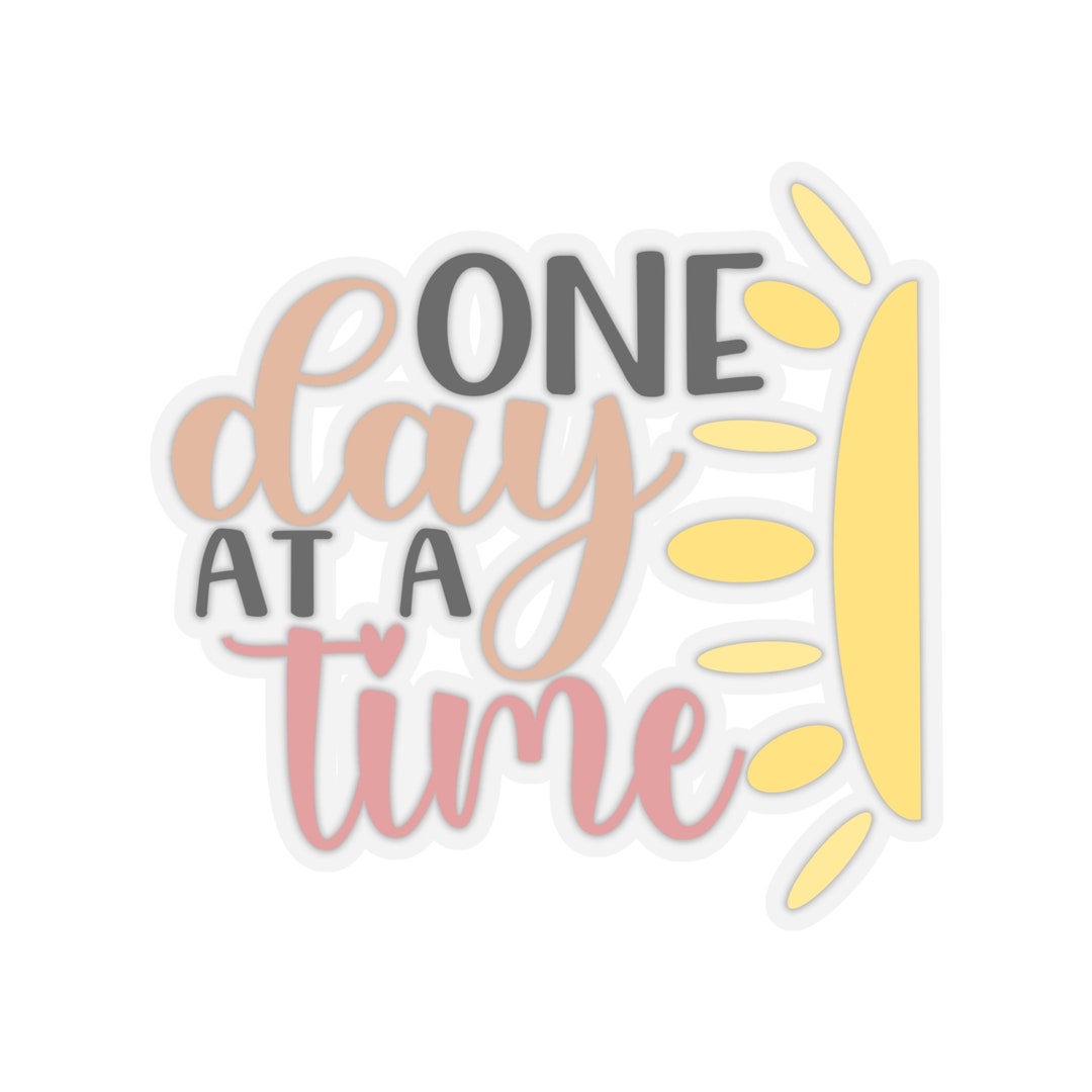 One Day at A Time Water Bottle Sticker for Sobriety, Recovery Laptop ...