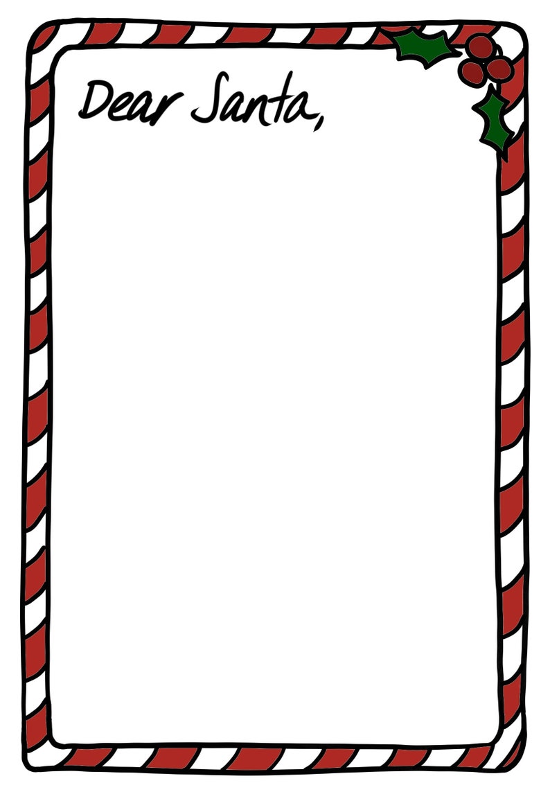 Dear Santa and Christmas Wish List Digital Templates - Etsy
