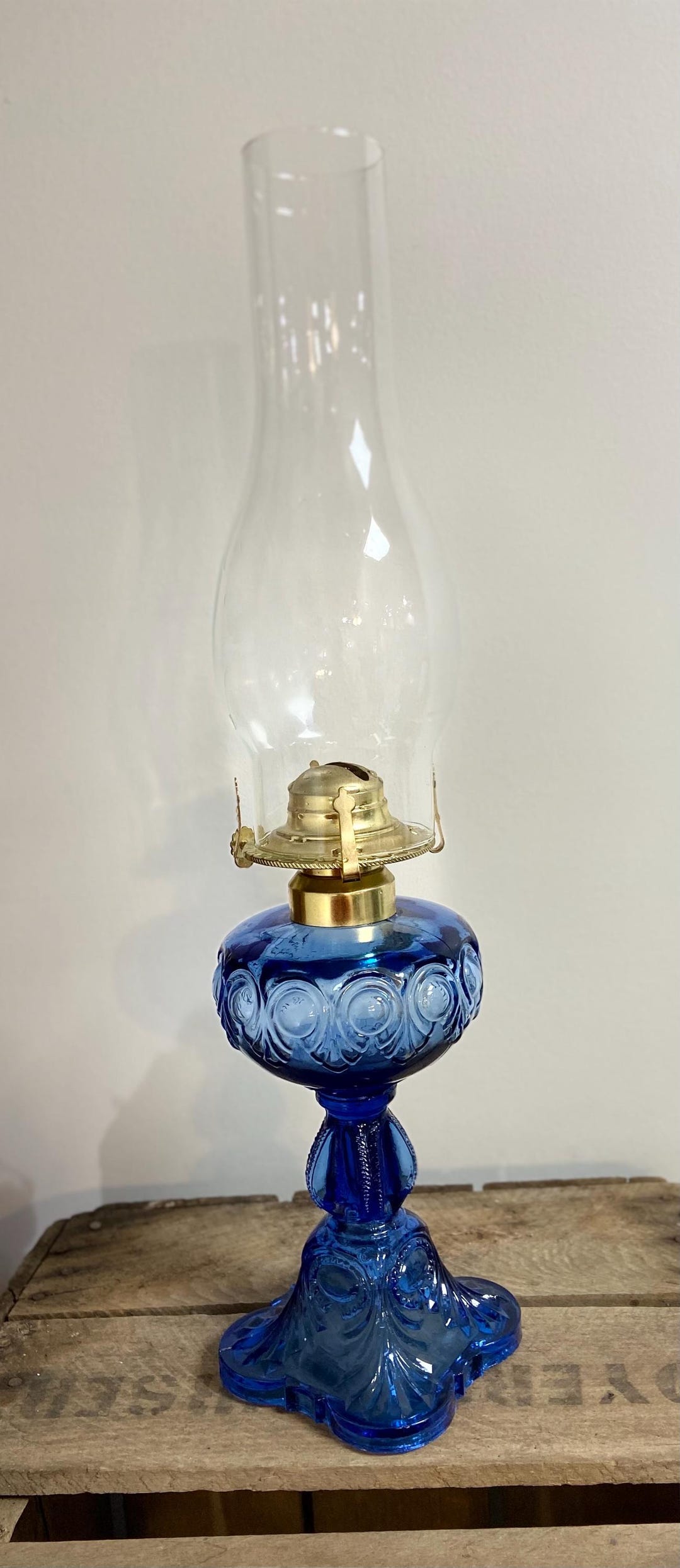 Cobalt Blue Oil Lamp Bulls Eye Fine Kerosene Glass Oil Lamp - Etsy