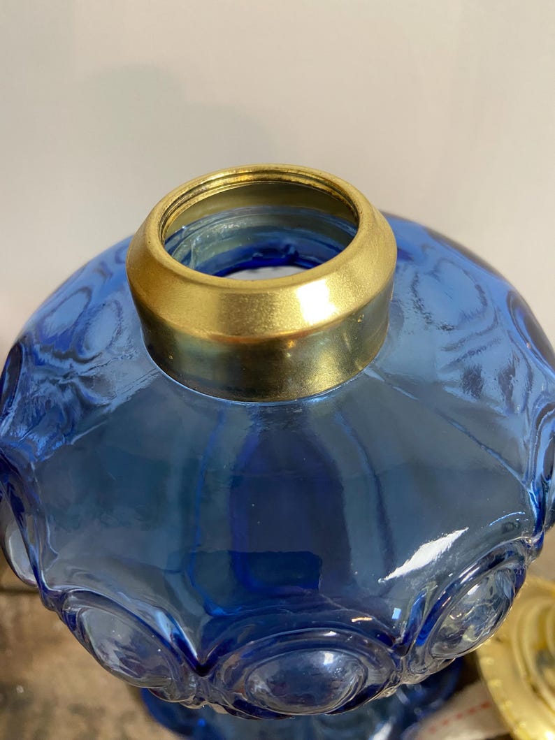 Cobalt Blue Oil Lamp Bulls Eye Fine Kerosene Glass Oil Lamp - Etsy