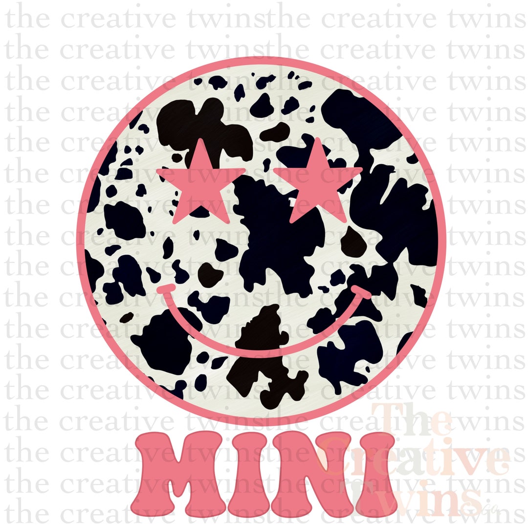 Cow Print Smiley Mini PNG Digital Design | Sublimation Design | Mini ...