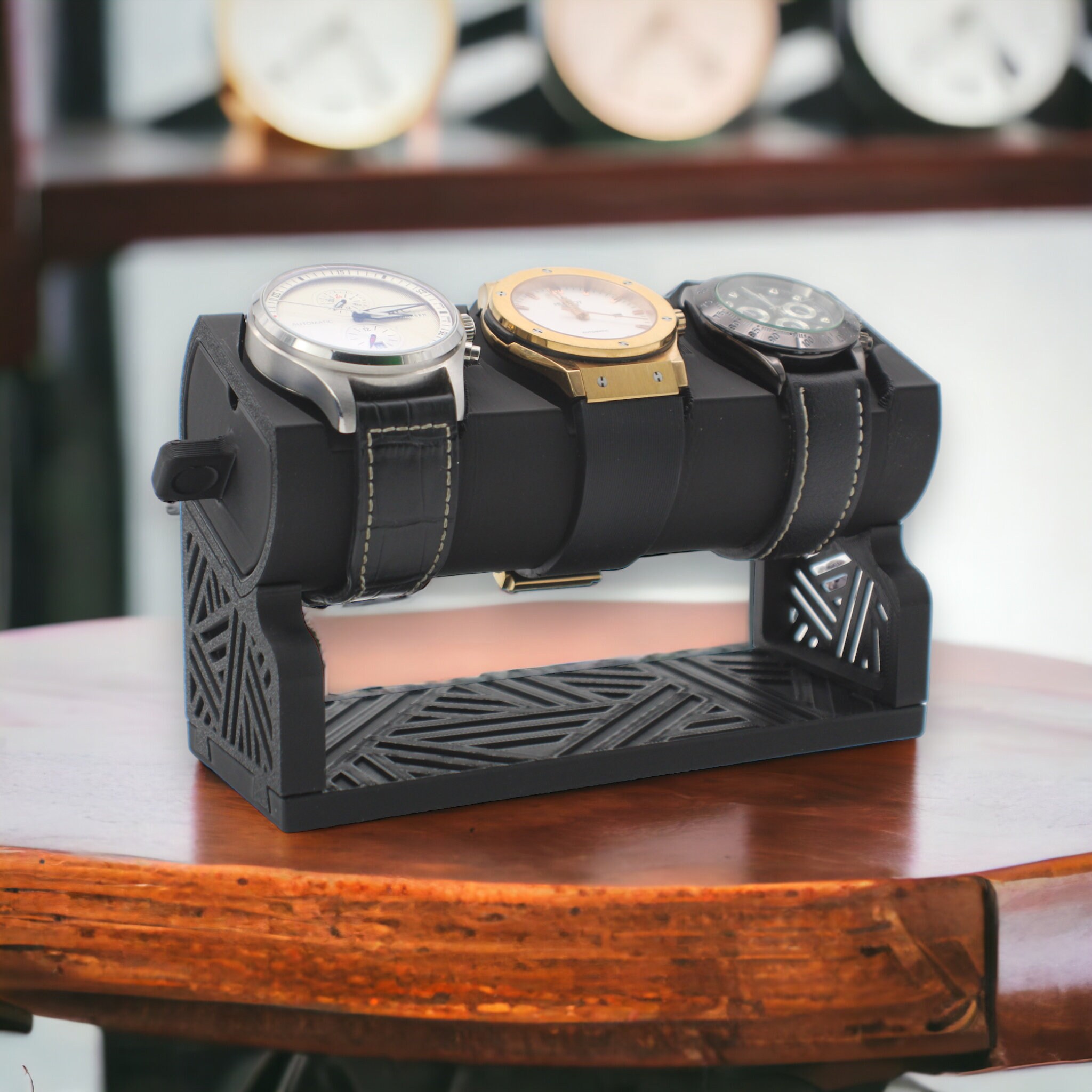 Watch Holder Display Stand & Jewelry Organizer Drawer Black Watch ...