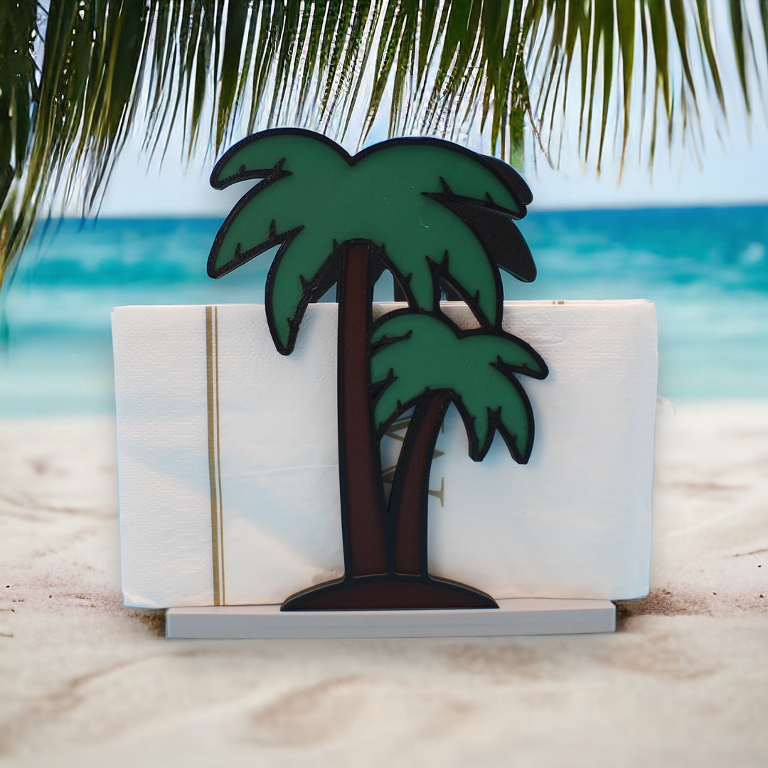 Palm Tree Napkin Holder - Beach House Coastal Kitchenware - Table Top ...