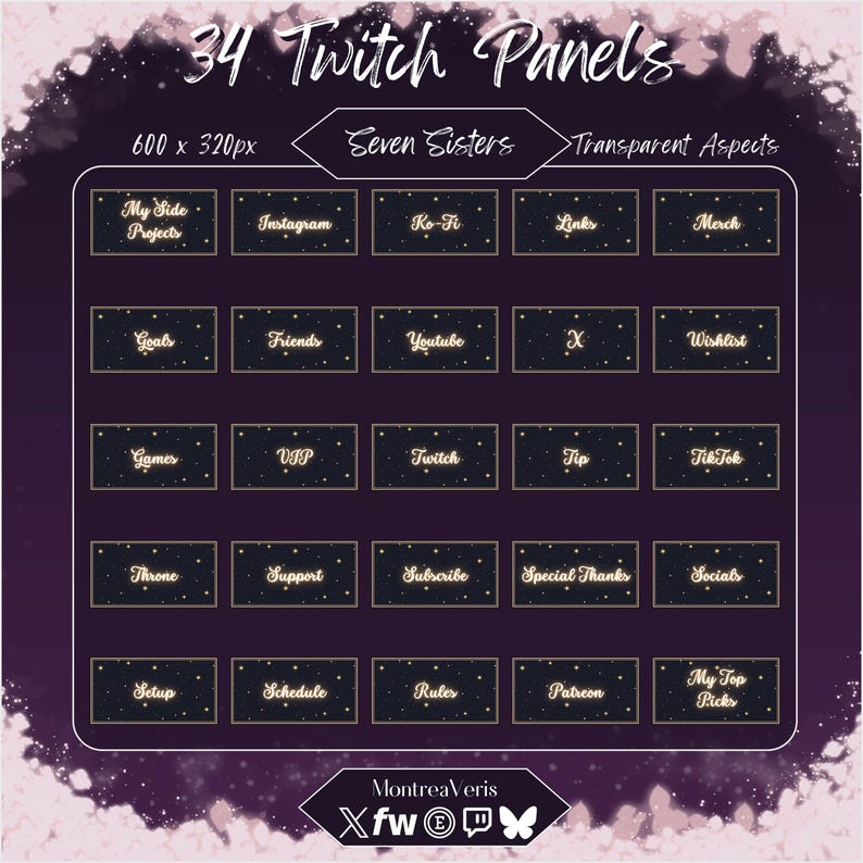 Seven Sisters Panels | Twitch | Stream | Digital Download | Transparent ...