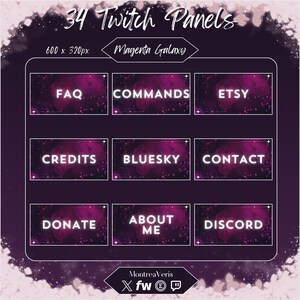 Magenta Galaxy Panels | Twitch | Stream | Digital Download - Etsy