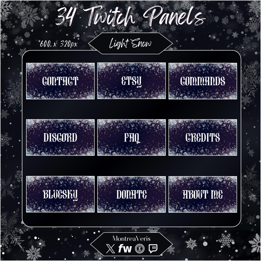 Light Snow Panels | Twitch | Stream | Digital Download - Etsy