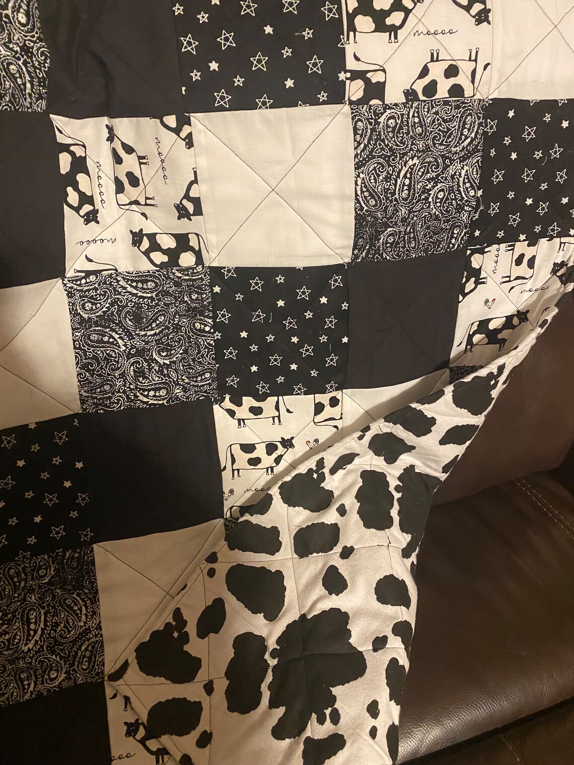 Cow Crib Quilt Cow Print Baby Blanket Gender Neutral Baby Girl Baby Boy ...