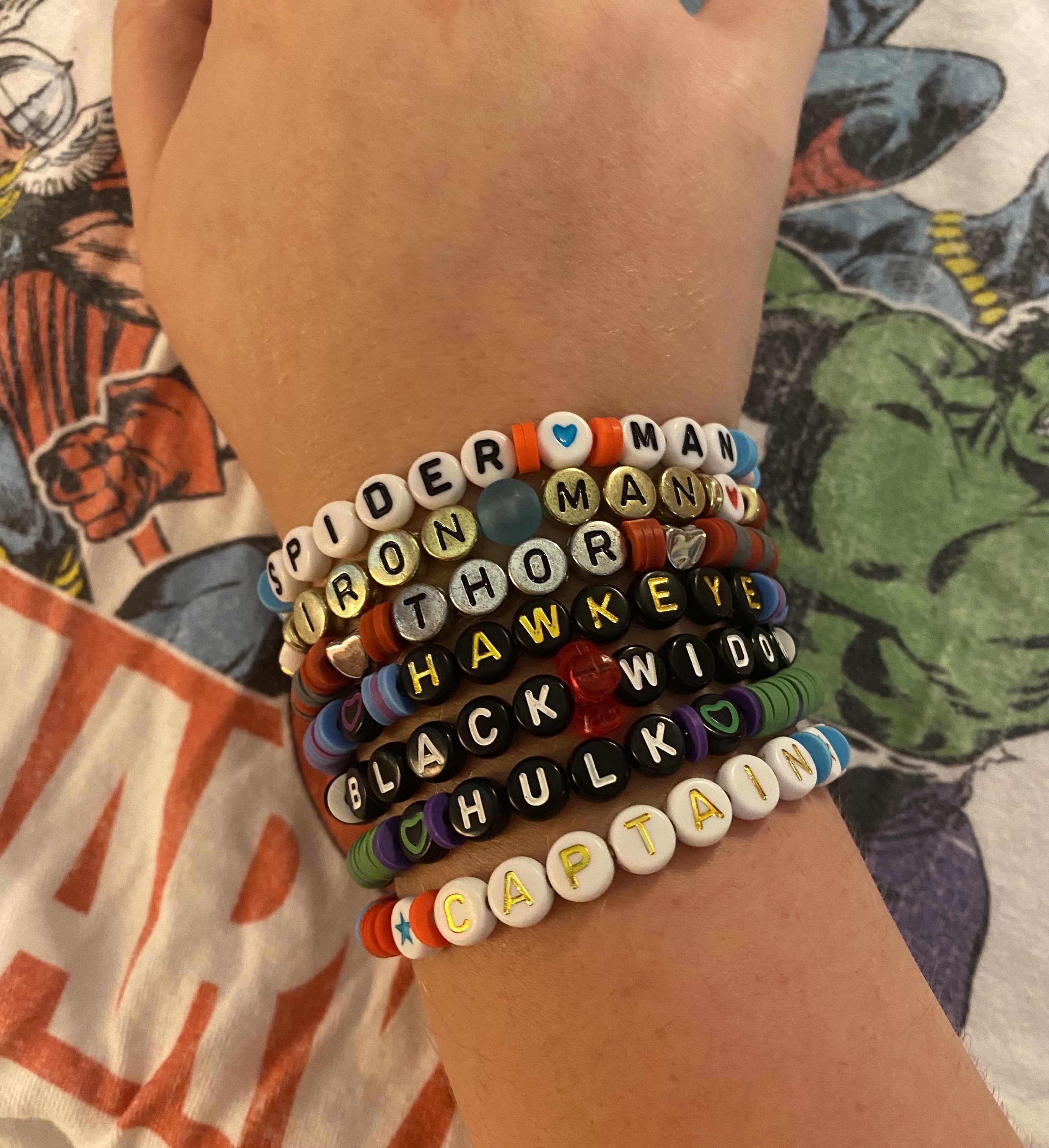 Marvel Avengers Character Bracelets Spider-man Iron Man Thor Hulk Black ...