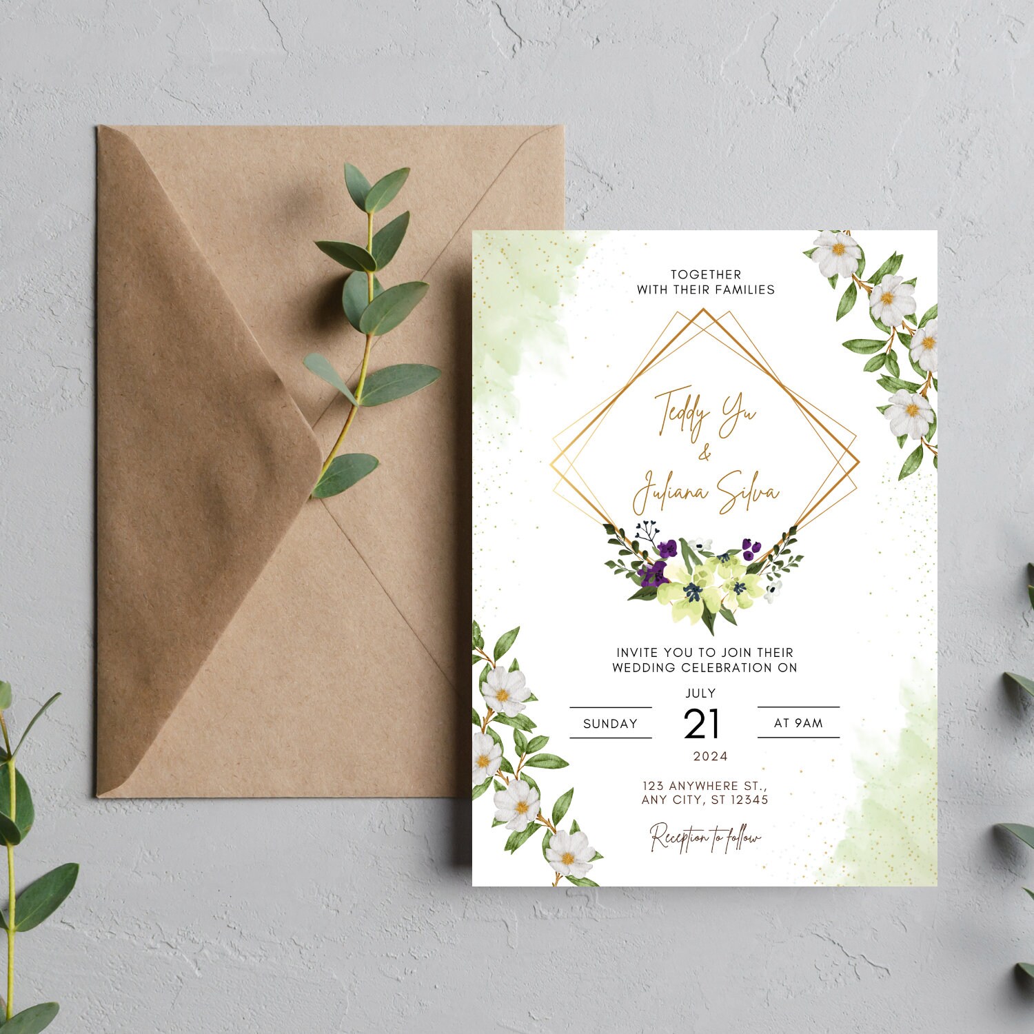 Editable Wedding Invitation Template | Printable Digital Download ...