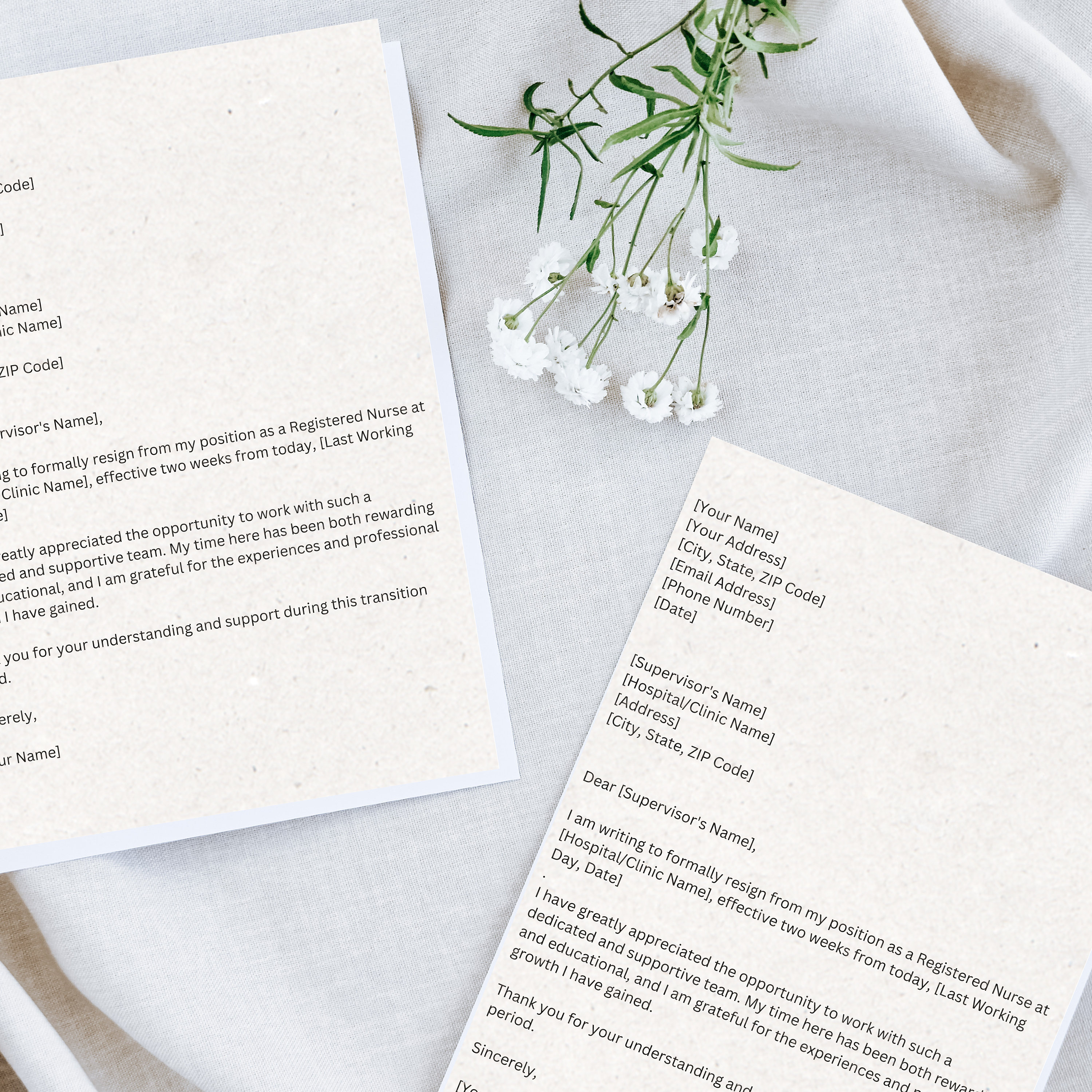 Simple Resignation Letter Template Instant Download Etsy