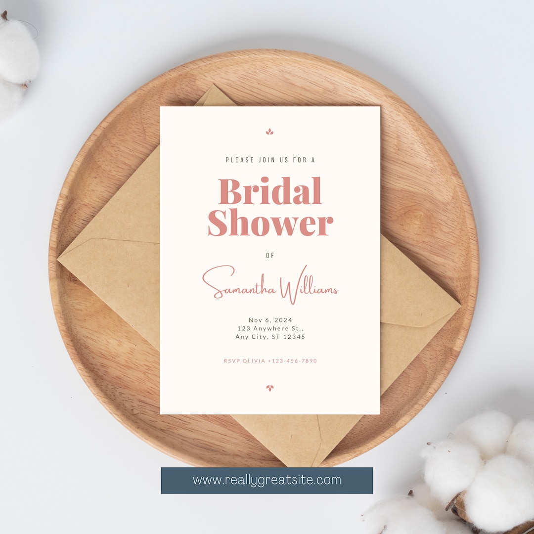 Chic Bridal Shower Invitation Template | Editable Template | Instant ...