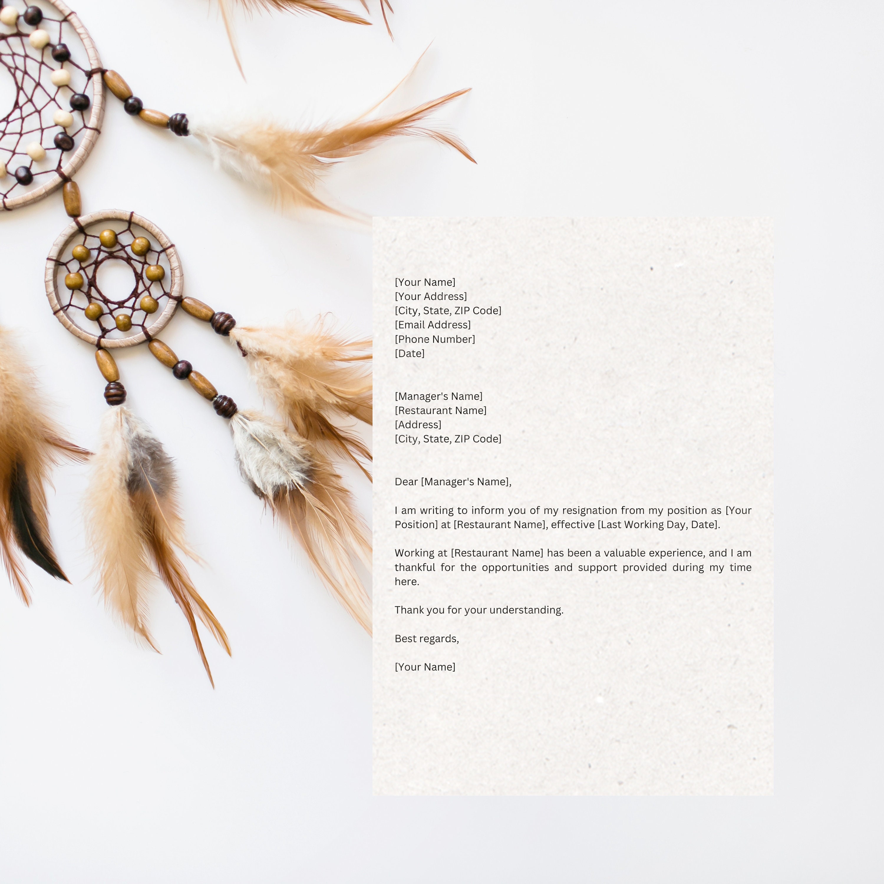 Fast Food | Simple Resignation Letter Template | Instant Download - Etsy
