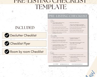 Pre-listing Checklist for Real Estate Agents INSTANT DOWNLOAD, Edit in ...