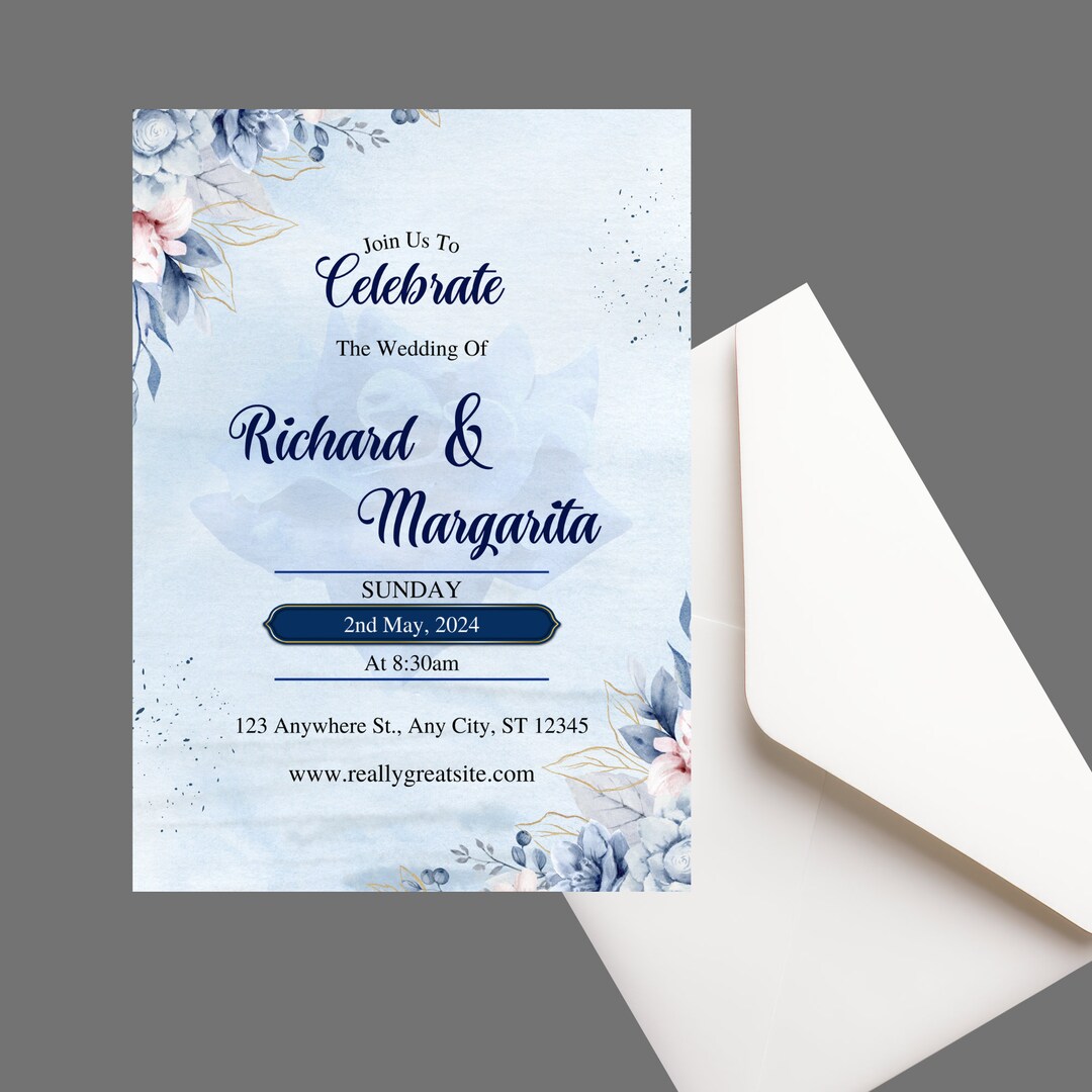 Editable Wedding Invitation Template | Printable Digital Download ...