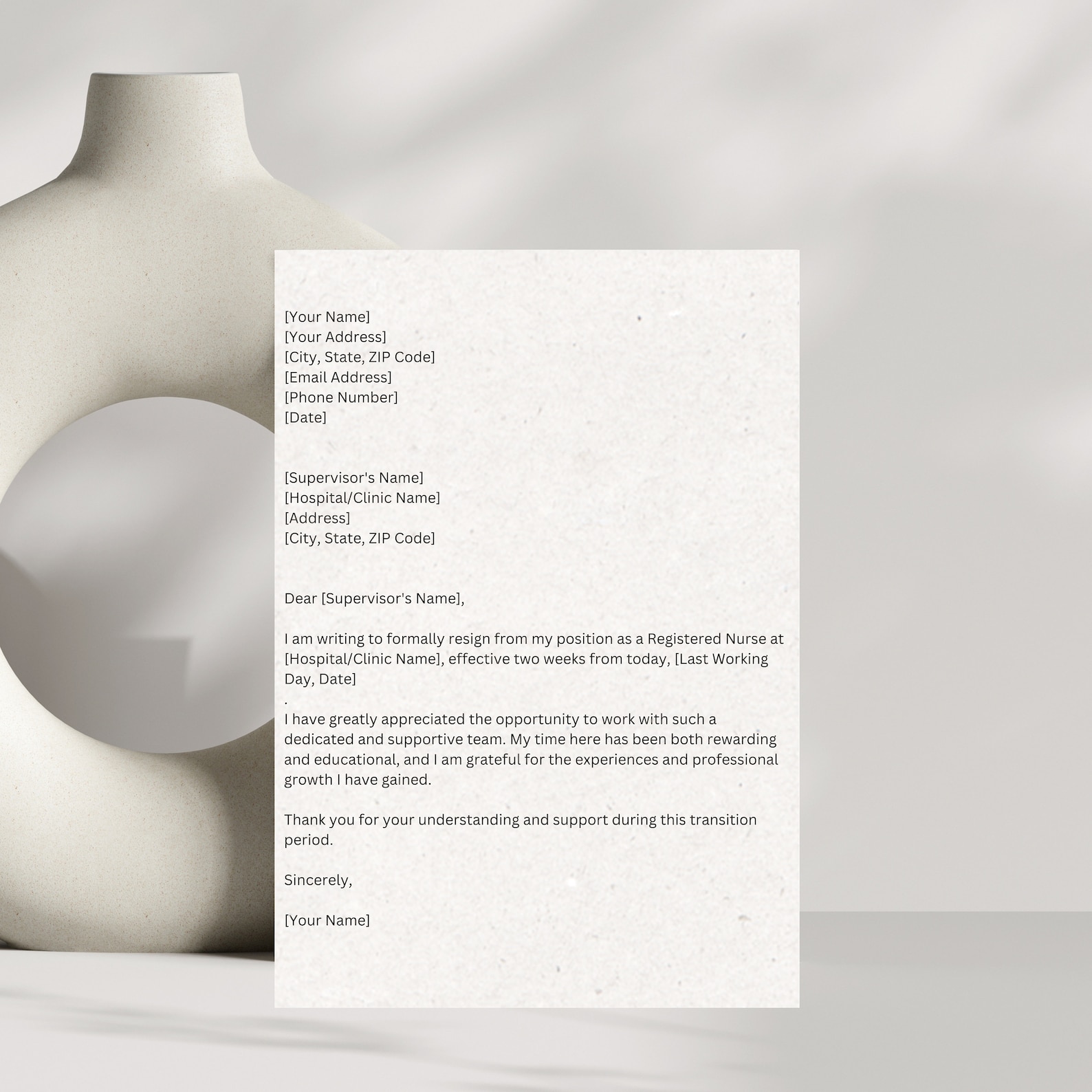 Simple Resignation Letter Template | Instant Download - Etsy