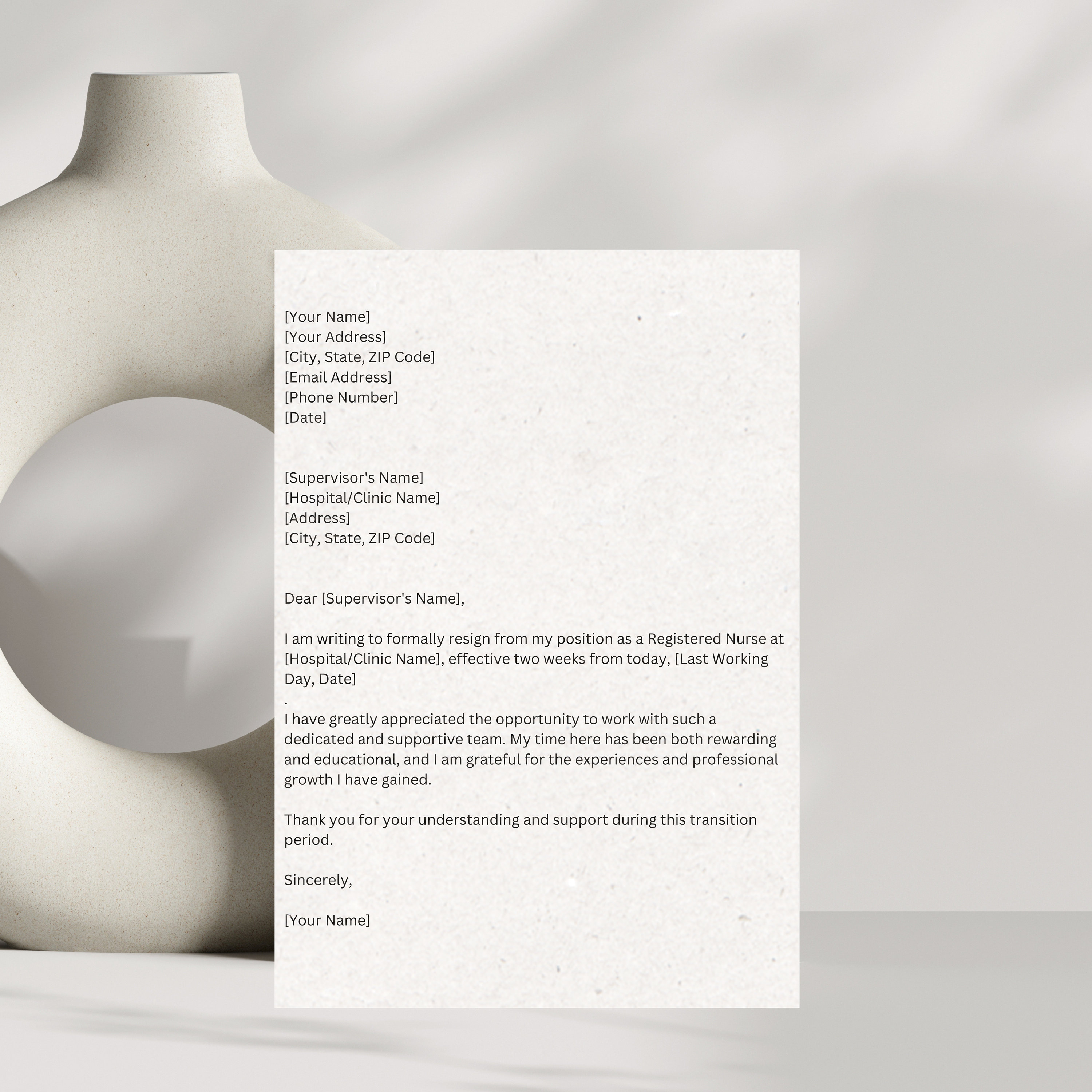 Simple Resignation Letter Template | Instant Download - Etsy