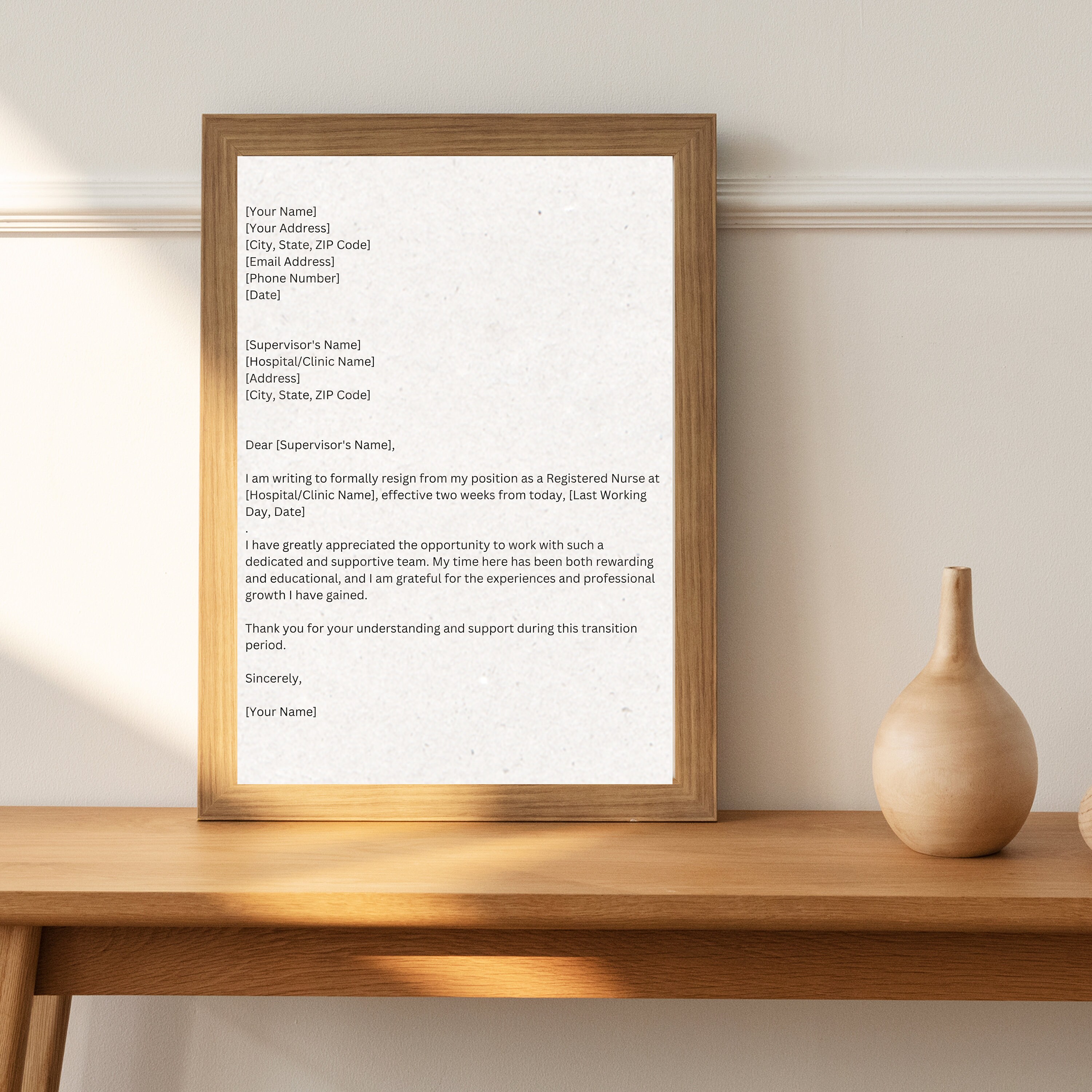 Simple Resignation Letter Template | Instant Download - Etsy
