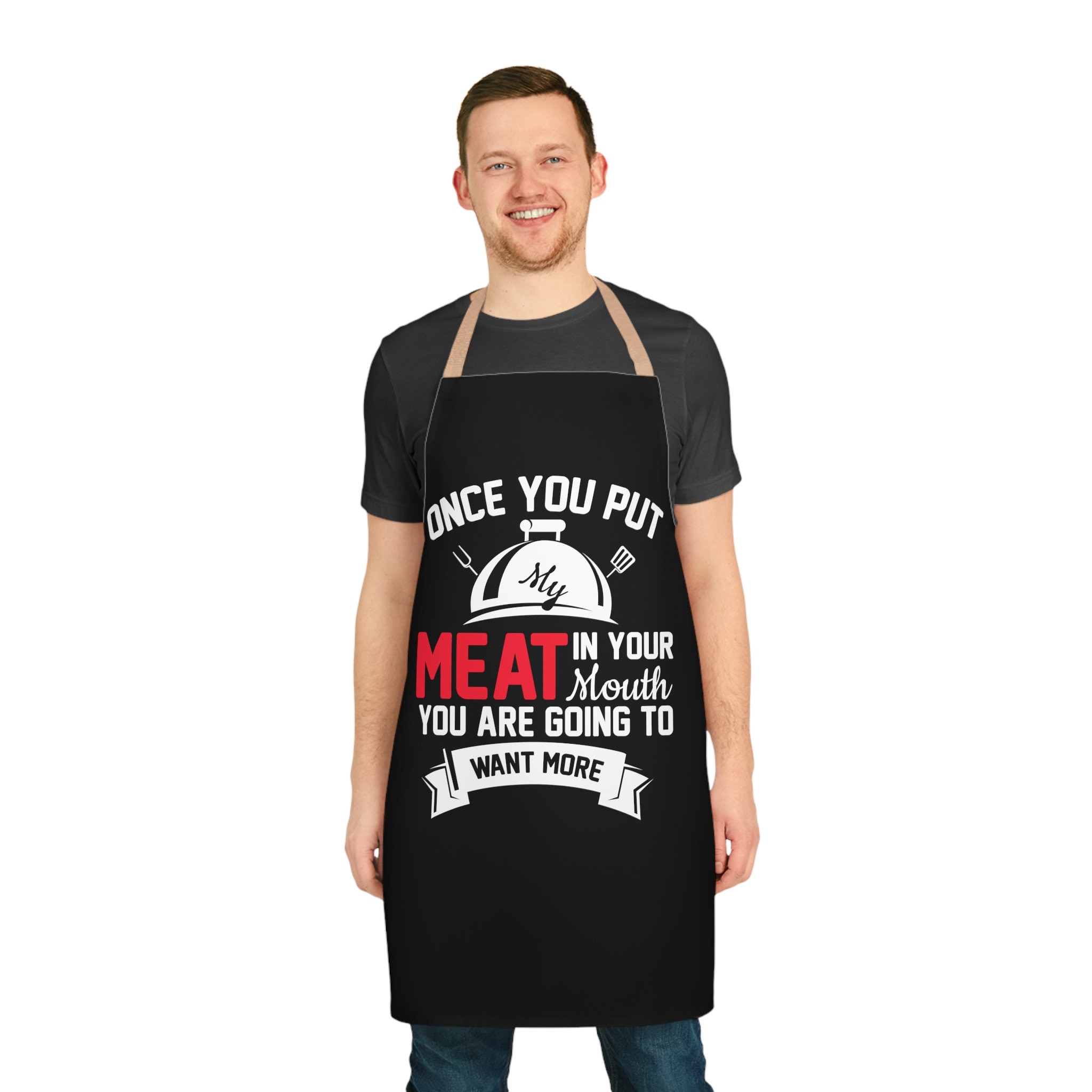 Funny Apron Personalized Apron BBQ Apron Meat in Your Mouth Custom ...