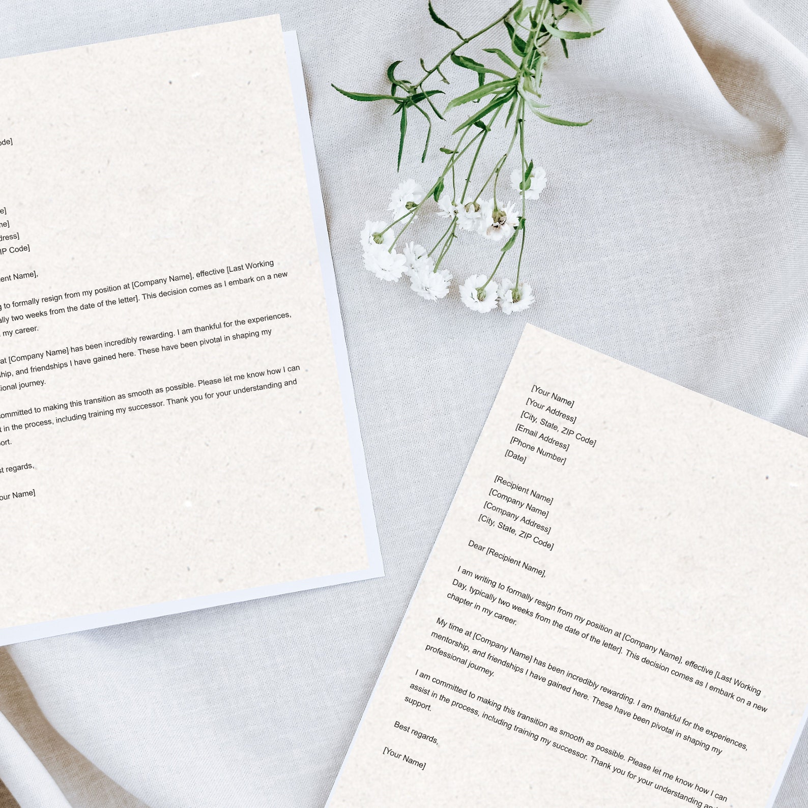 Simple Resignation Letter Template | Instant Download | Genx - Etsy