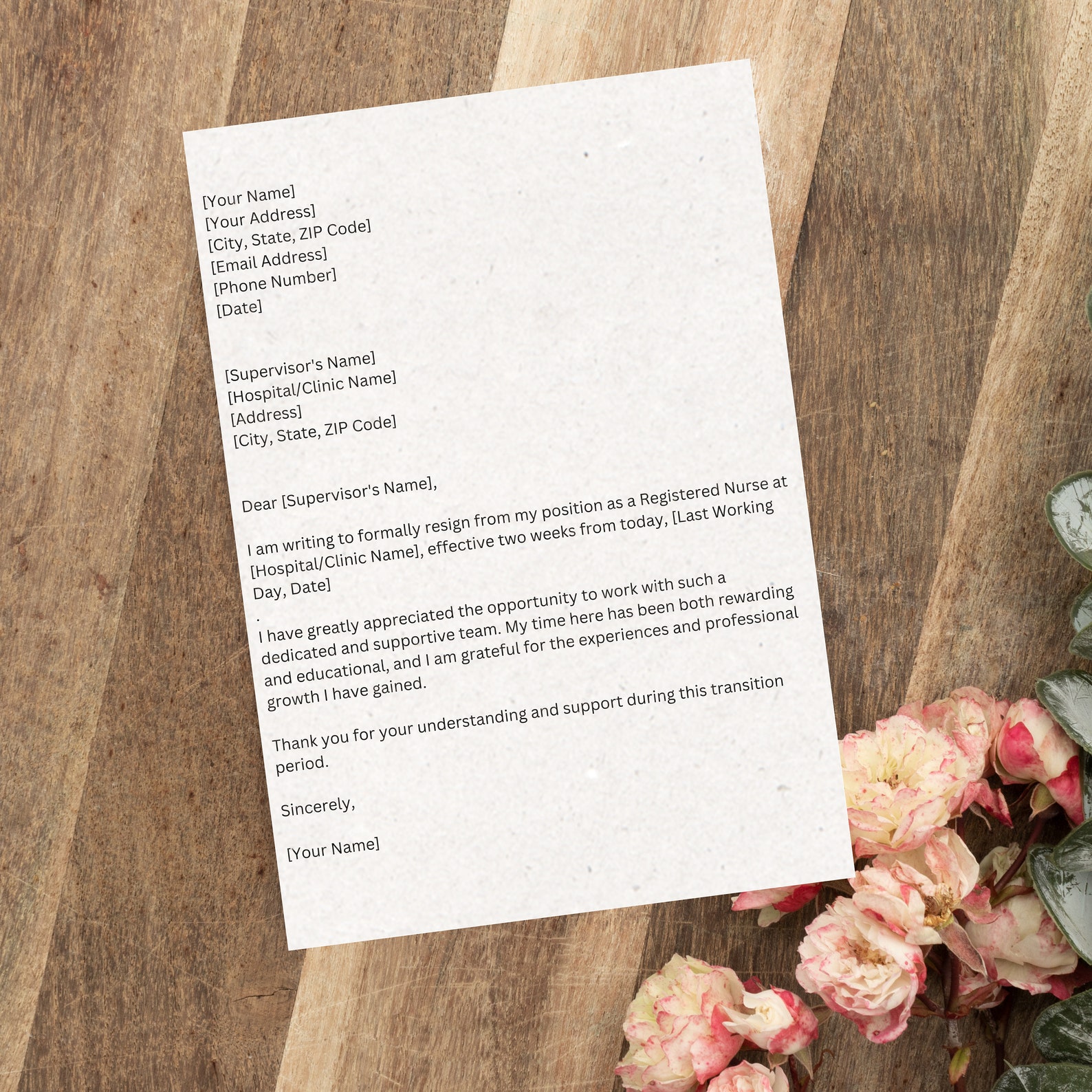 Simple Resignation Letter Template | Instant Download - Etsy