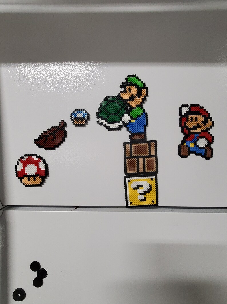 Mario Bros Perler Beads With Magnets - Etsy