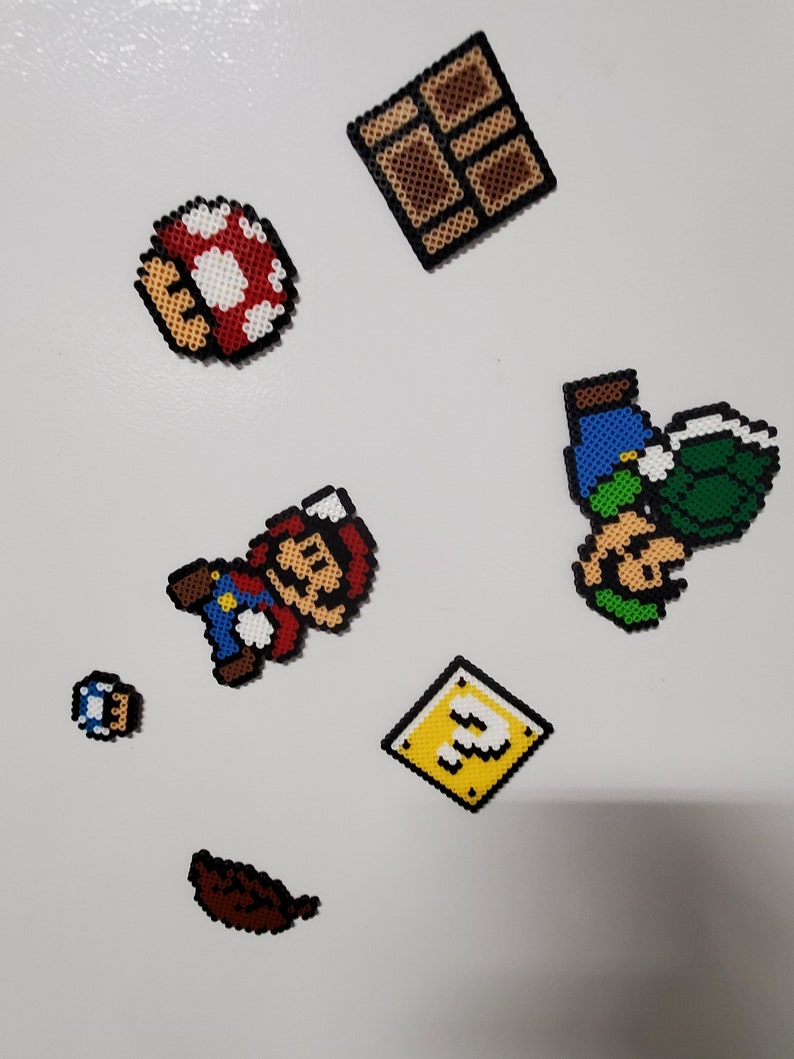 Mario Bros Perler Beads With Magnets - Etsy Canada