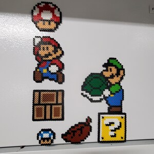 Mario Bros Perler Beads With Magnets - Etsy