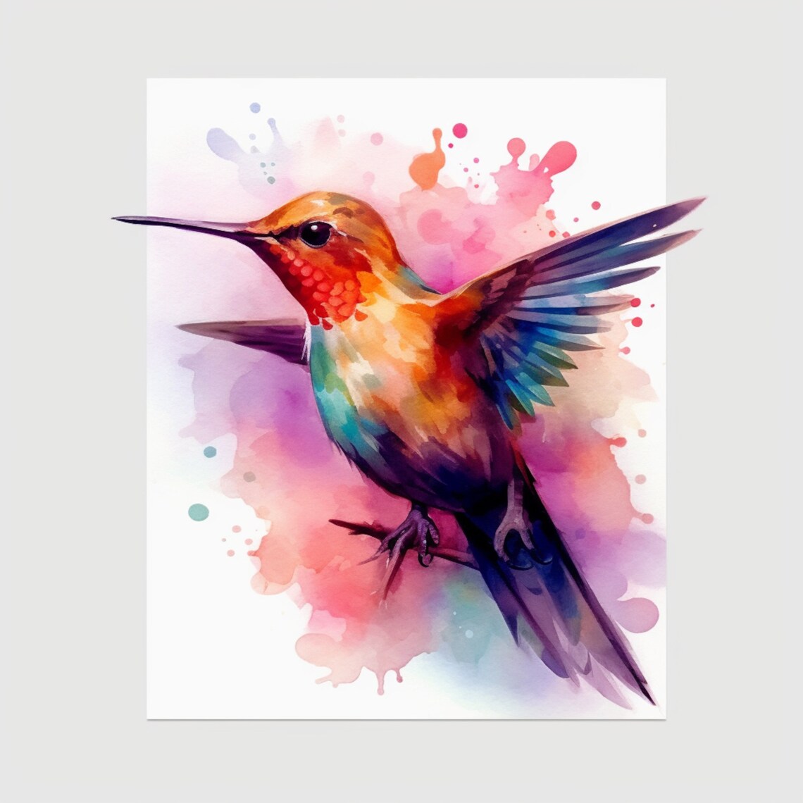 PRINTABLE ART | Watercolor Hummingbirds | Wall Decor (set of 3 Prints ...