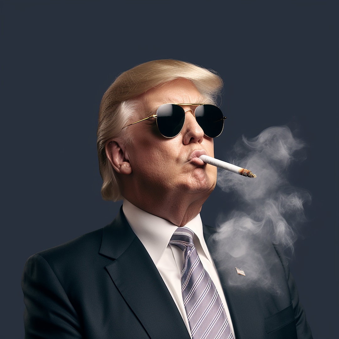 PRINTABLE ART Trump Smoking a HUGE Joint Wall Art Decor - Etsy