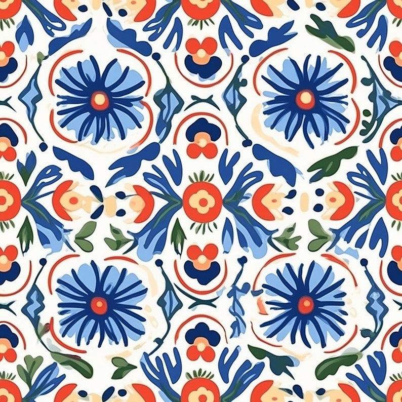 PRINTABLE | Seamless Spanish Floral Prints| Hires (300dpi) | Fabric ...