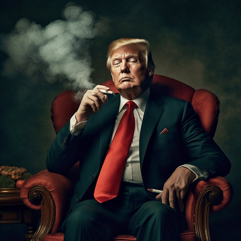 PRINTABLE ART Trump Smoking a HUGE Joint Wall Art Decor - Etsy