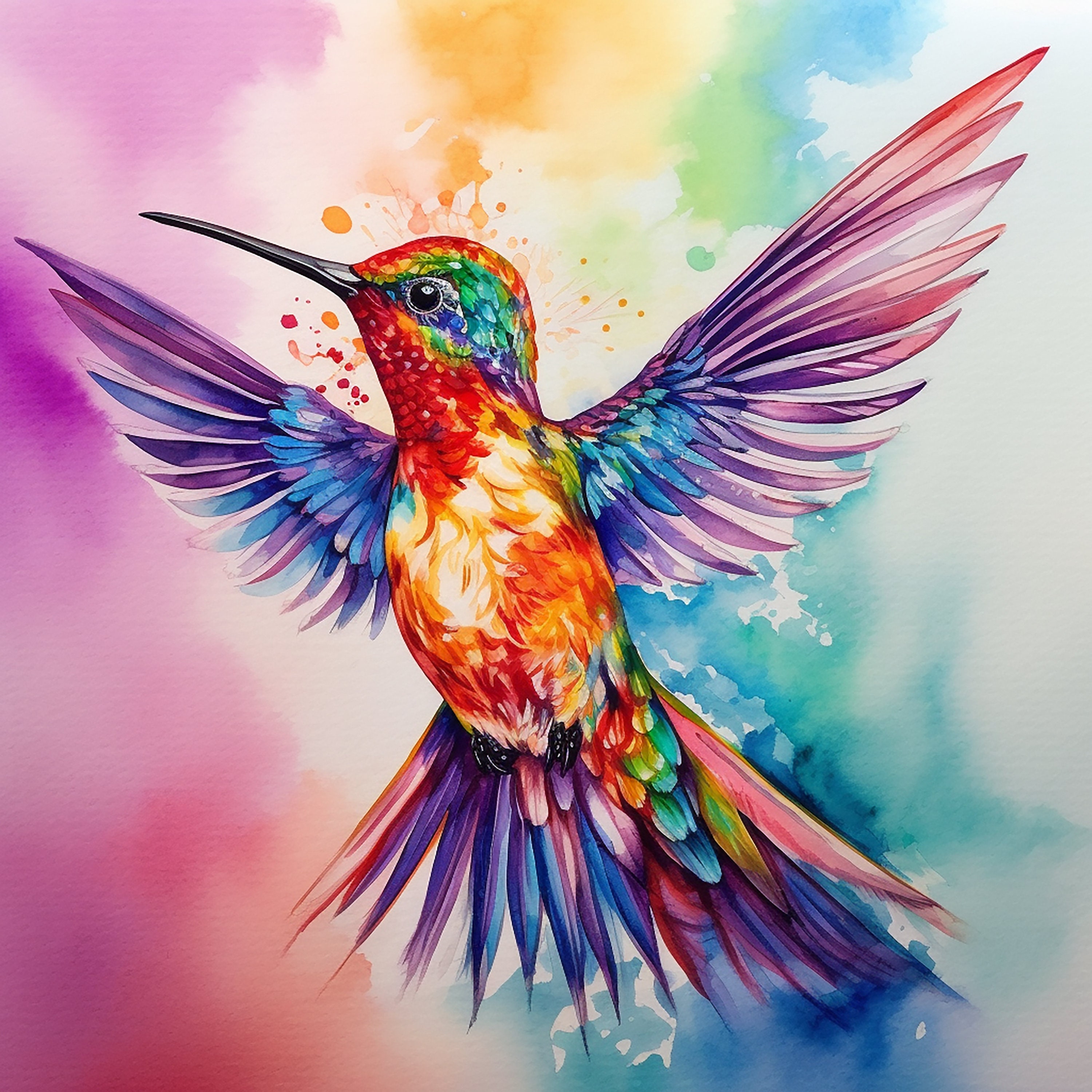 PRINTABLE ART | Watercolor Hummingbirds | Wall Decor (set of 3 Prints ...