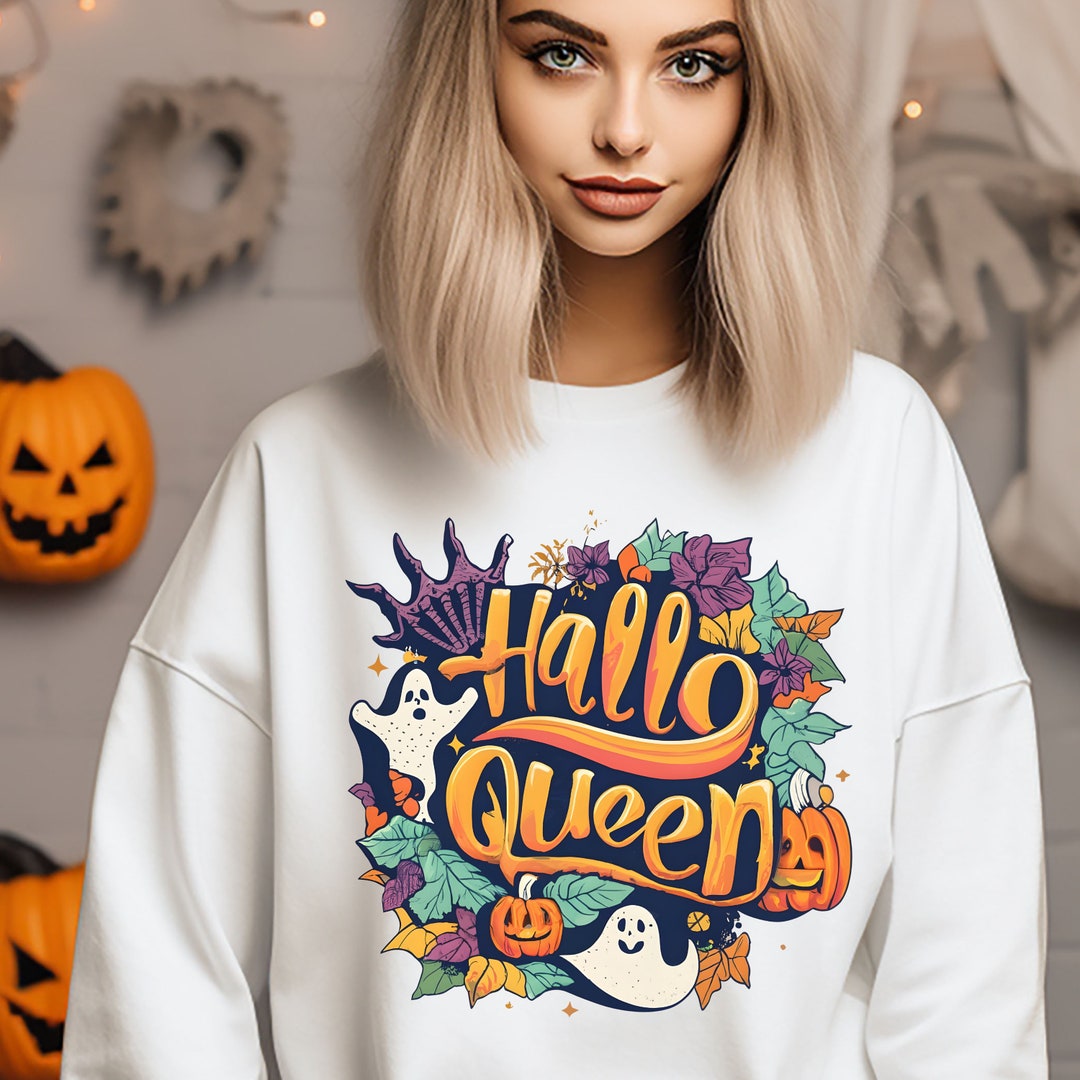 Halloqueen Halloween Retro Shirt Halloween Retro Shirt Png - Etsy
