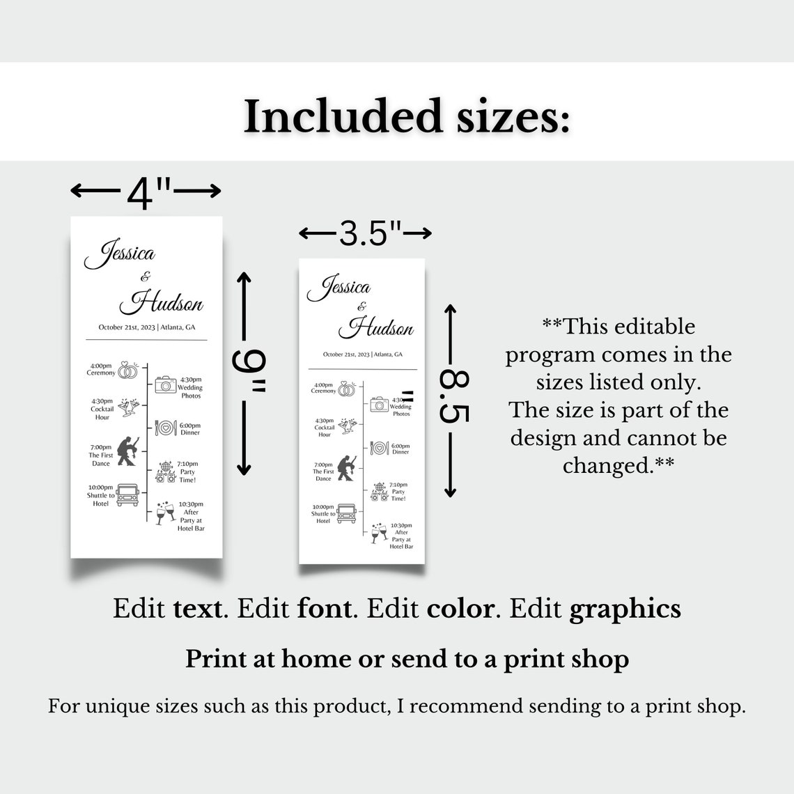 Wedding Program Template, Unique Wedding Program, Modern Wedding ...