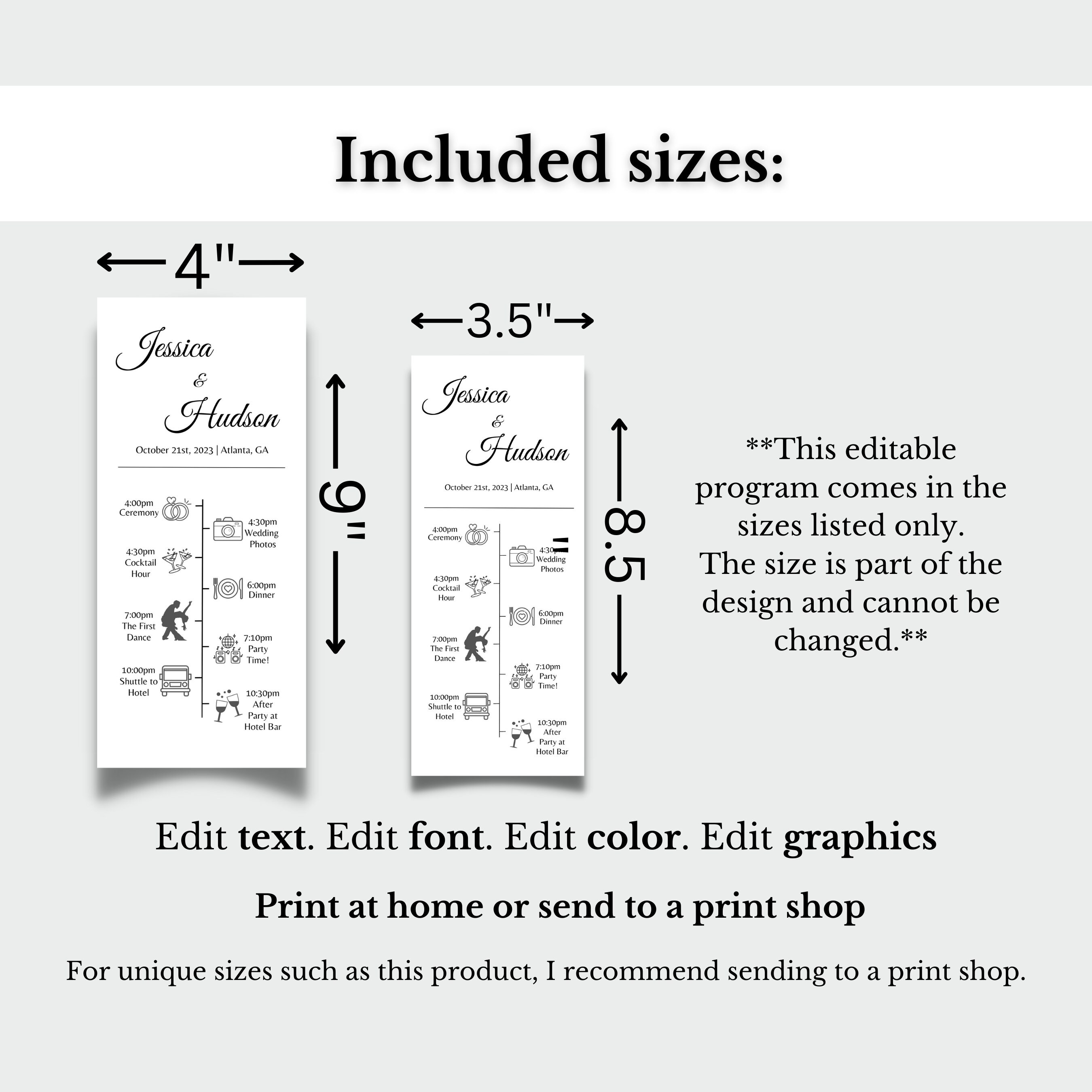 Wedding Program Template, Unique Wedding Program, Modern Wedding ...