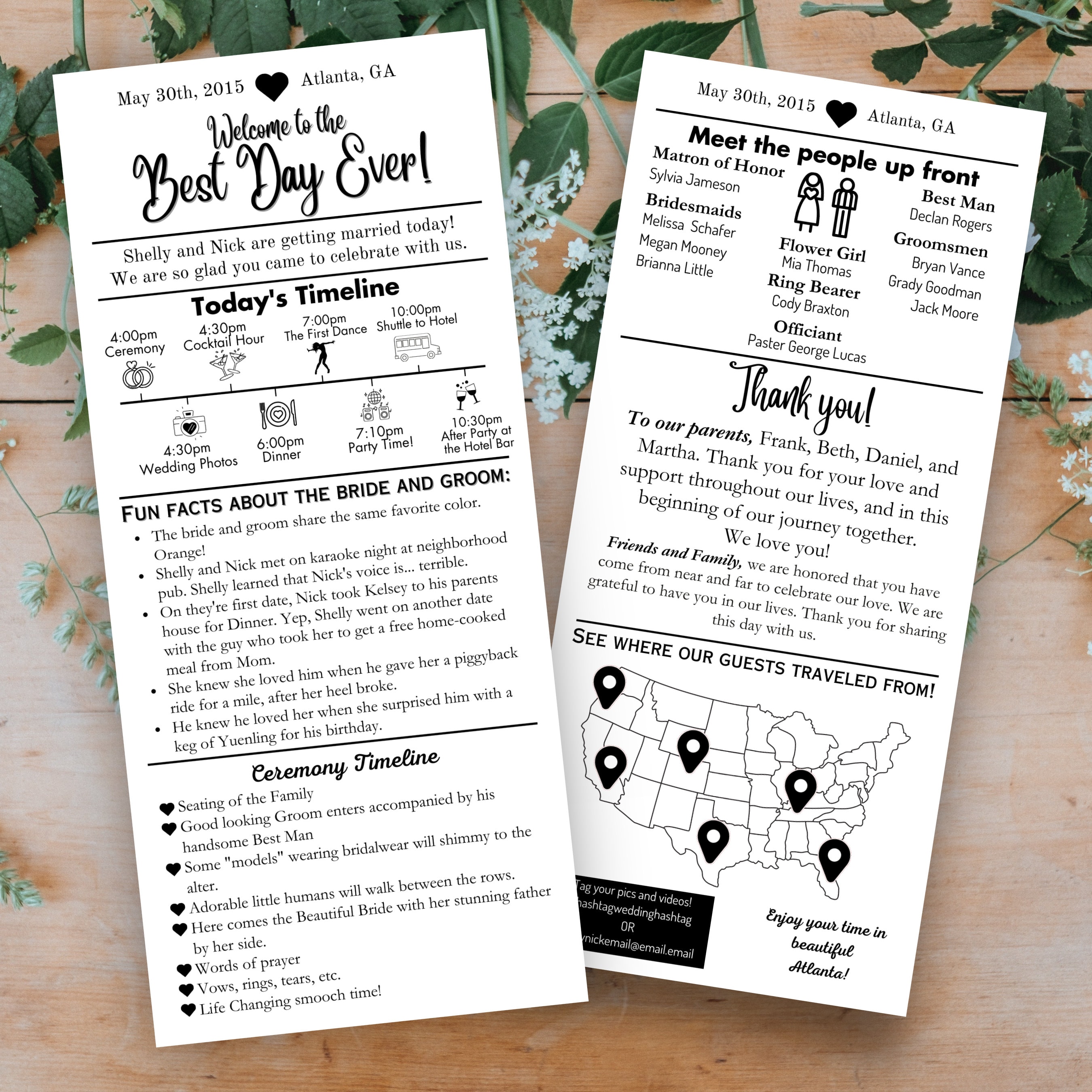 Wedding Program Template, Unique Wedding, Printable Wedding Program ...