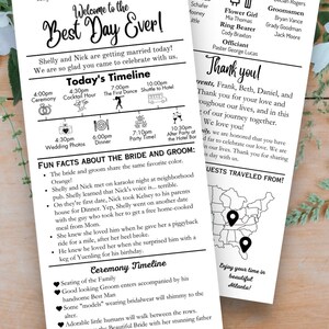 Wedding Program Template, Unique Wedding, Printable Wedding Program ...