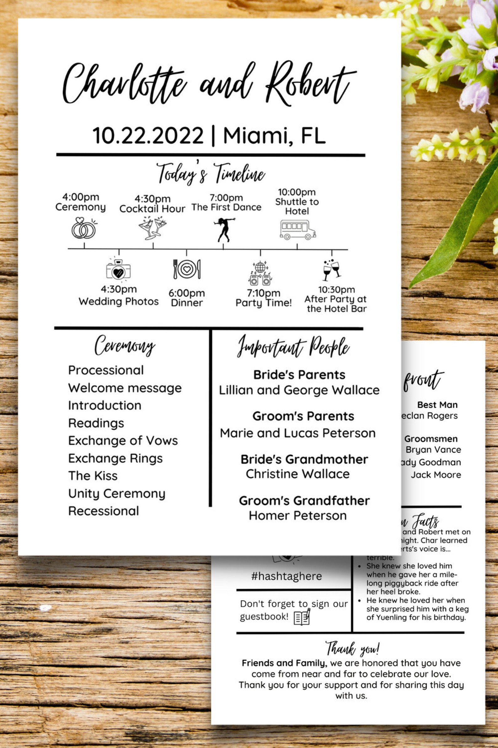 Wedding Program Template Unique Wedding Program Modern - Etsy