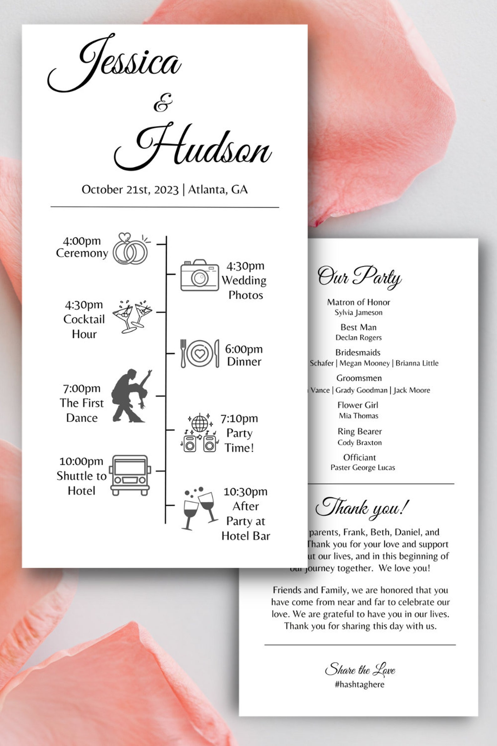 Wedding Program Template Unique Wedding Program Modern - Etsy