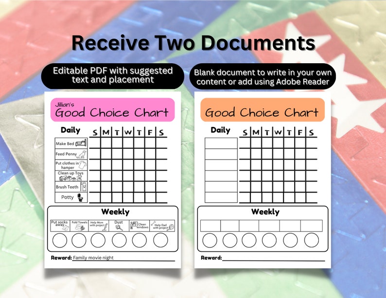 Behavior Chart, Good Choice Chart, Chore Chart, Child Reward Chart ...