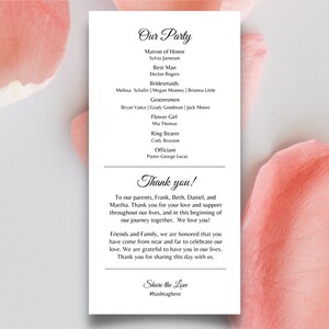 Wedding Program Template Unique Wedding Program Modern - Etsy