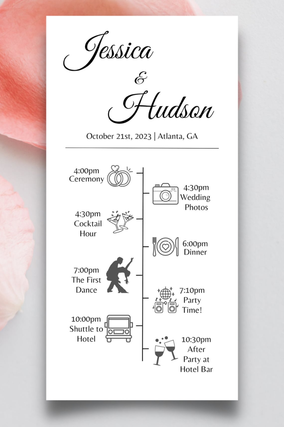 Wedding Program Template, Unique Wedding Program, Modern Wedding ...