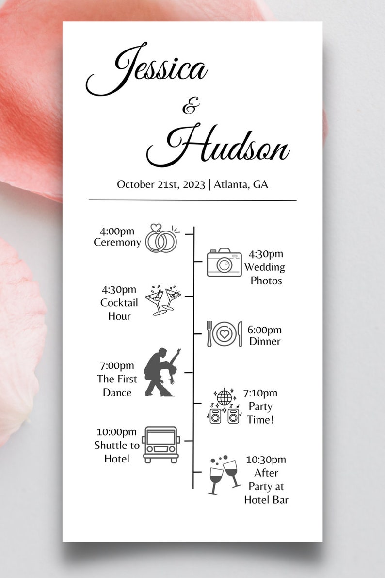 Wedding Program Template, Unique Wedding Program, Modern Wedding ...