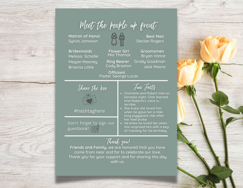Wedding Program Template Unique Wedding Program Modern - Etsy