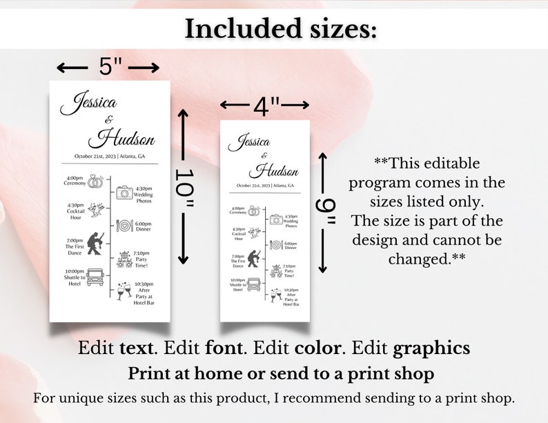 Wedding Program Template Unique Wedding Program Modern - Etsy