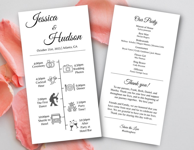 Wedding Program Template Unique Wedding Program Modern - Etsy