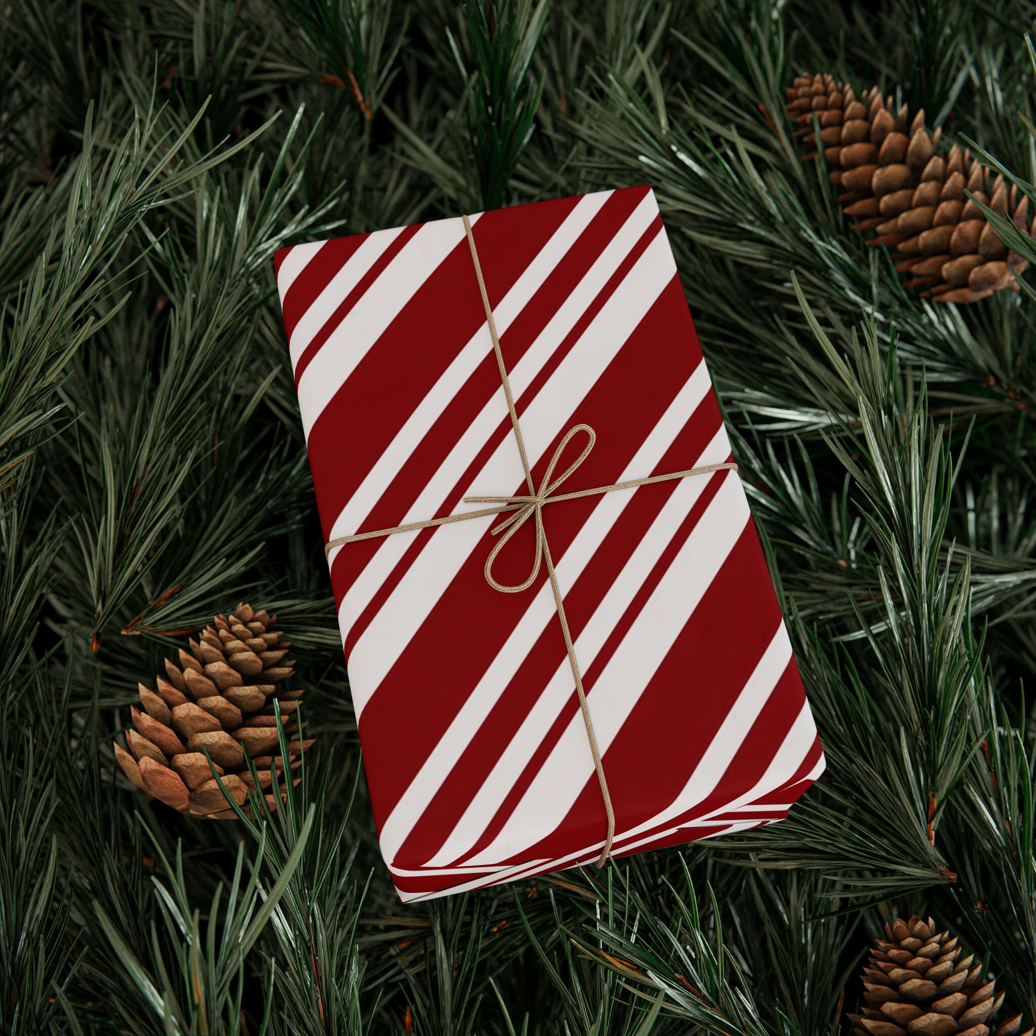 Red and White Christmas Candy Cane Striping Holiday Winter Themed ...