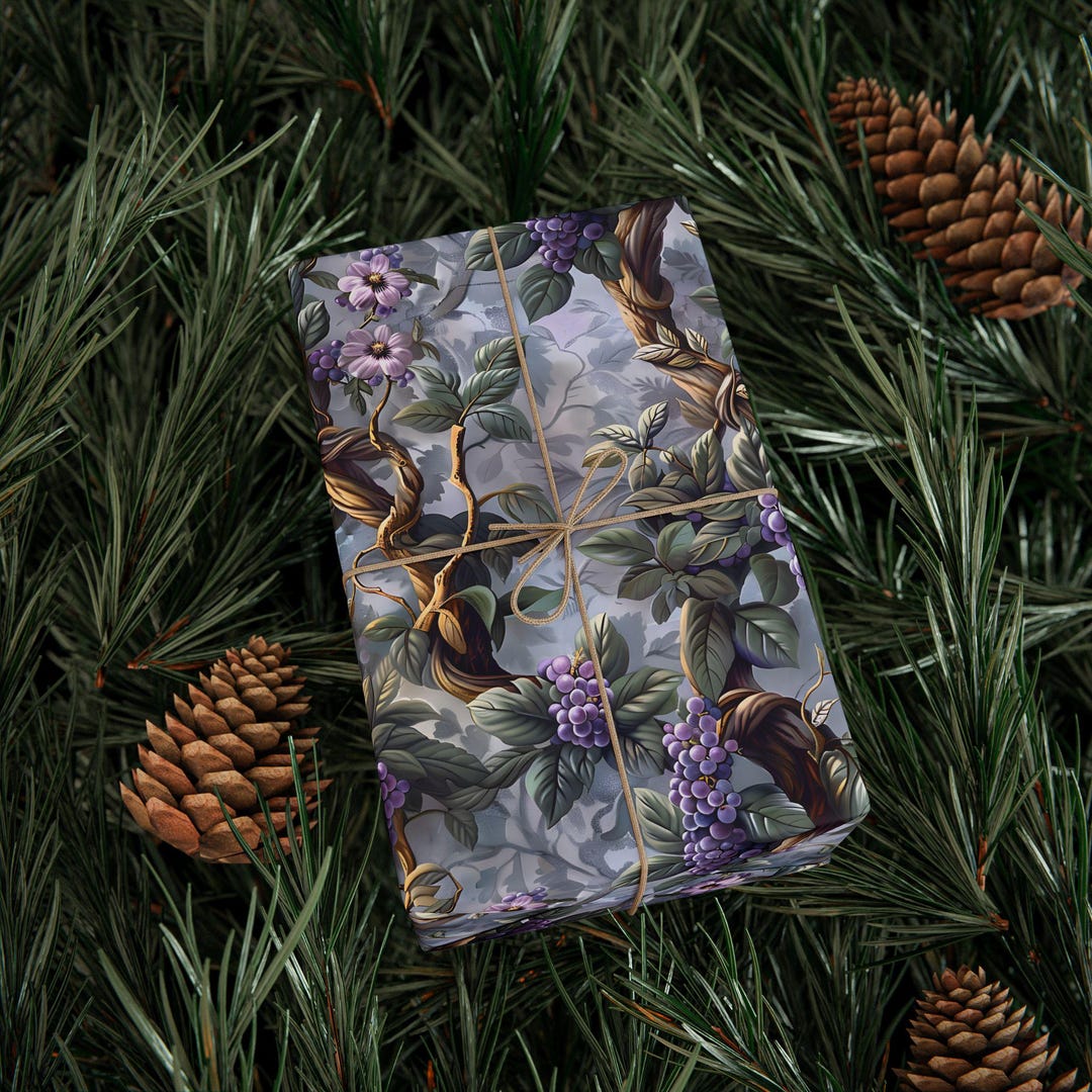 Grape Vine Wrapping Paper, Italian Vineyard Gift Wrap Pattern, Giftwrap ...